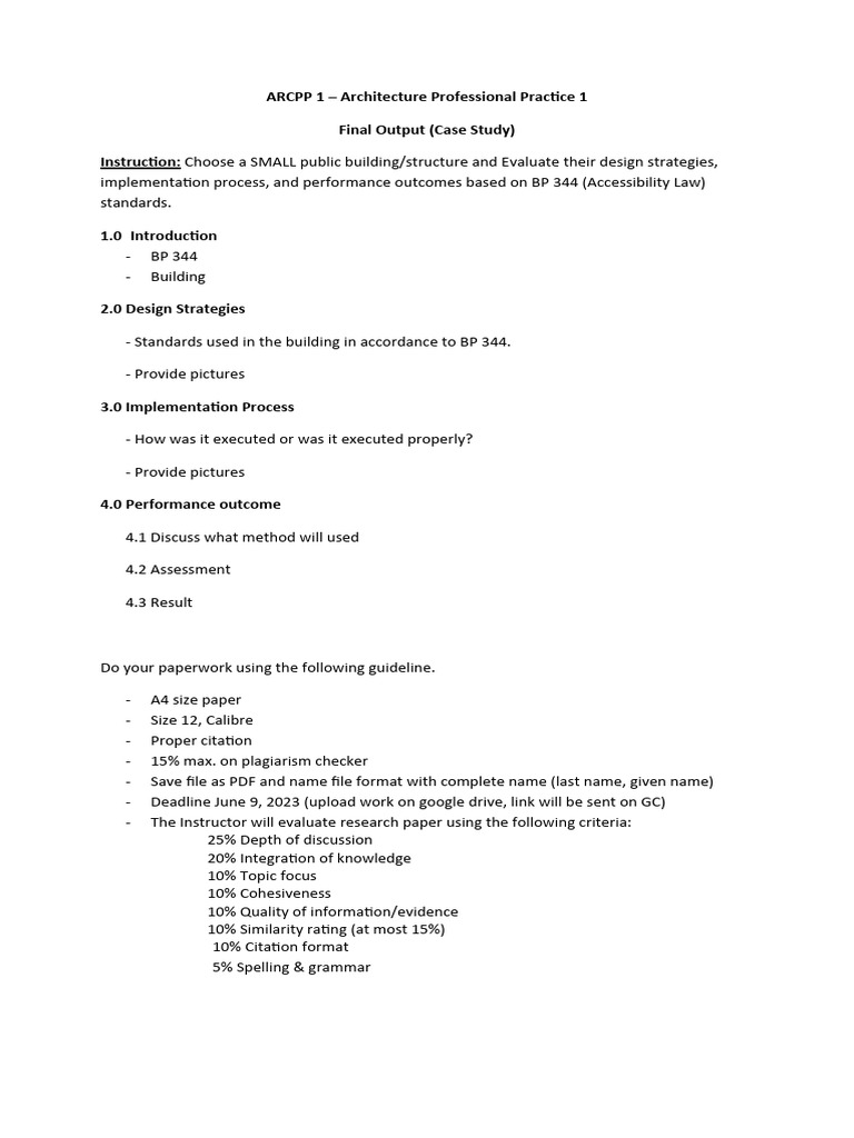 ARCPP 1 Final Output | PDF