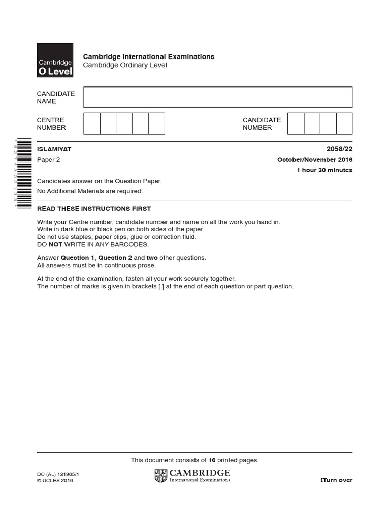 Cambridge Ordinary Level | PDF | Religious Belief And Doctrine ...