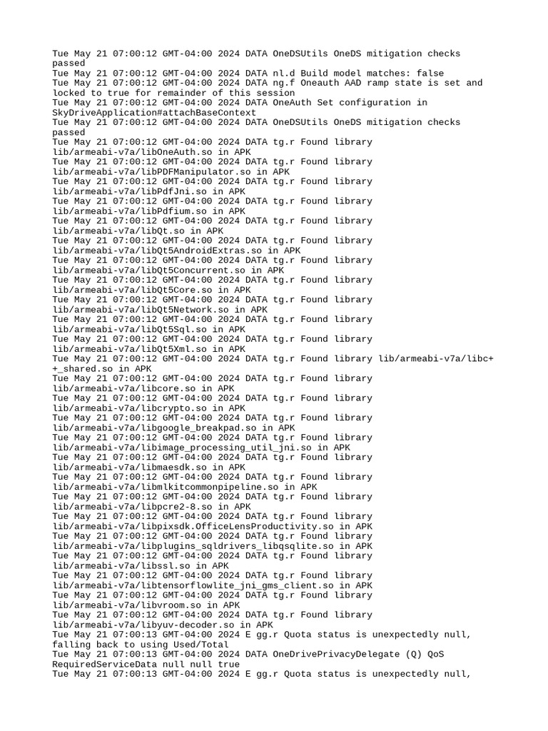 OneDrive Log: Libraries & Configs | PDF | Computer File | Data