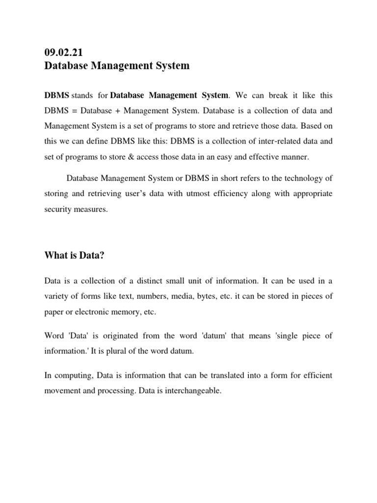DBMS 01 | PDF | Databases | Database Transaction DBMS 01 | PDF | Databases | Database Transaction