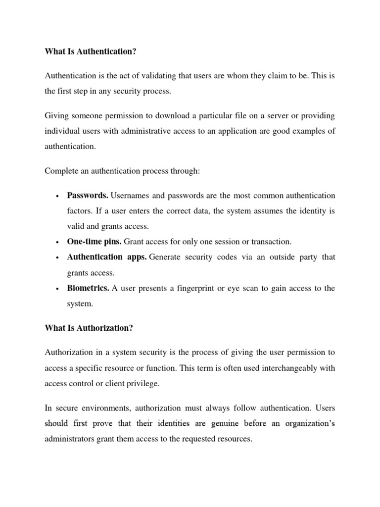 Understanding Authentication vs Authorization | PDF | Computers
