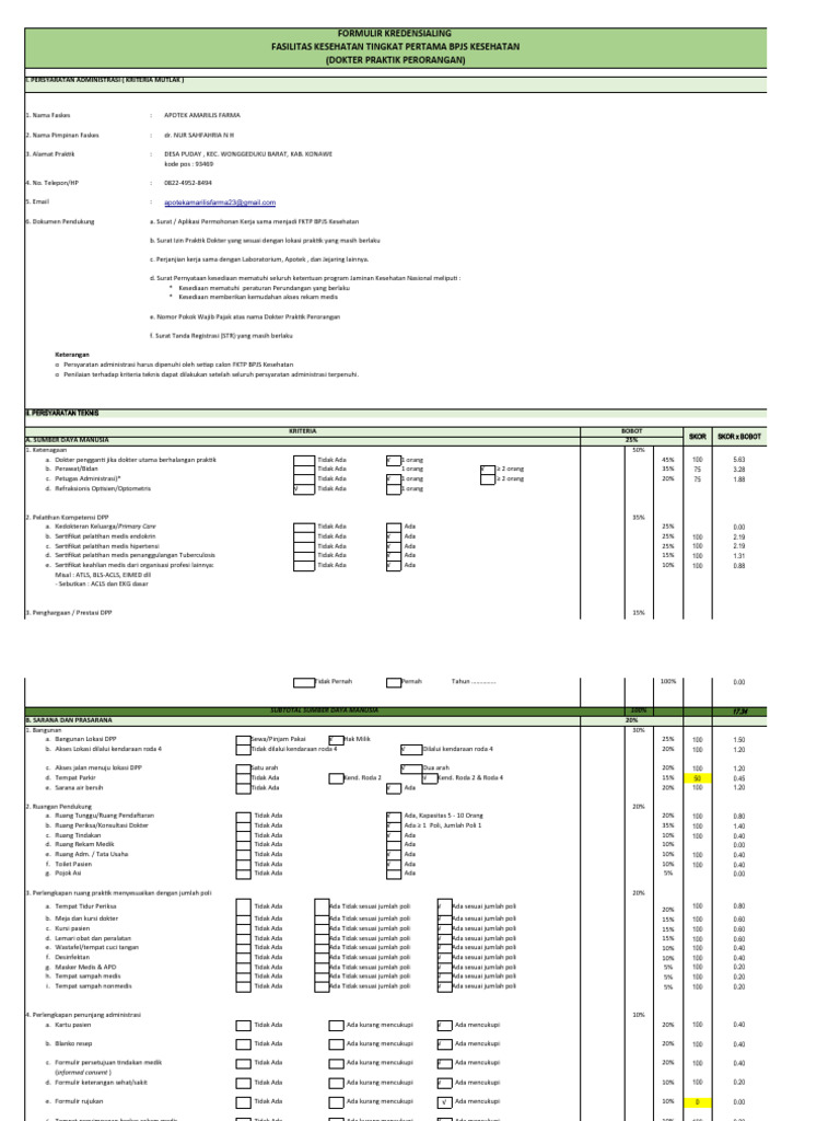 Form Kredensialing Calon DPP 2022 Dr. SHAFARIA Baru | PDF