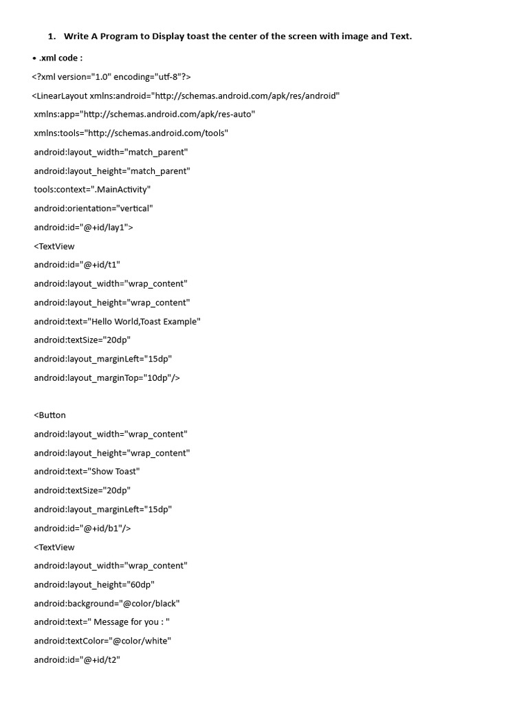 Mad Programs | PDF | Android (Operating System) | Java (Programming ... Mad Programs | PDF | Android (Operating System) | Java (Programming ...