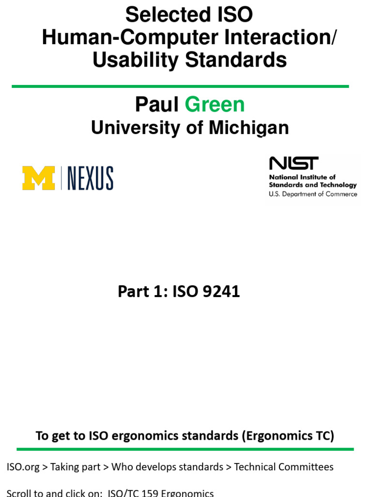 NIST HCI STANDARDS 040419pg | PDF | Usability | Human–Computer Interaction