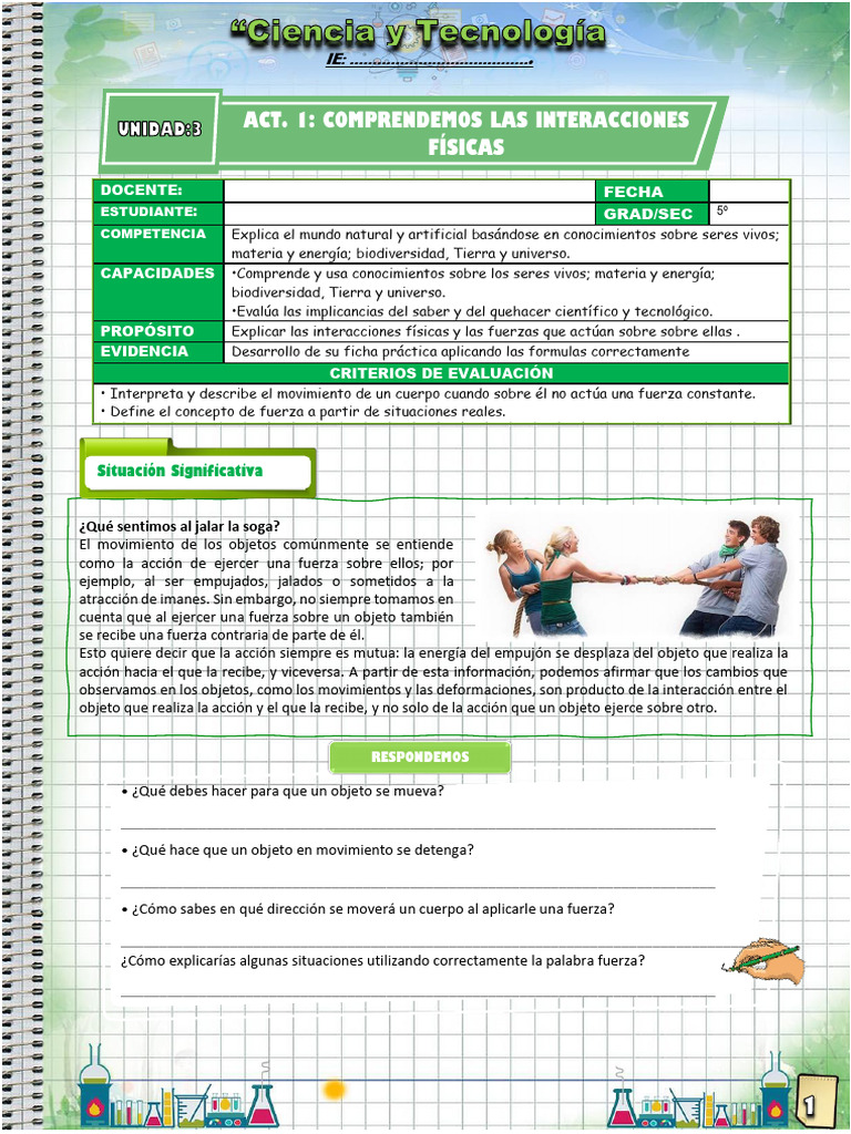 A-5º Act 1-Cyt-Und 3 | PDF | Fuerza | Fricción