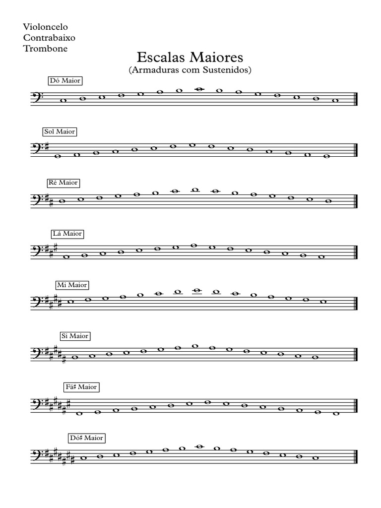 Escalas - Cello-Baixo-Tbn | PDF