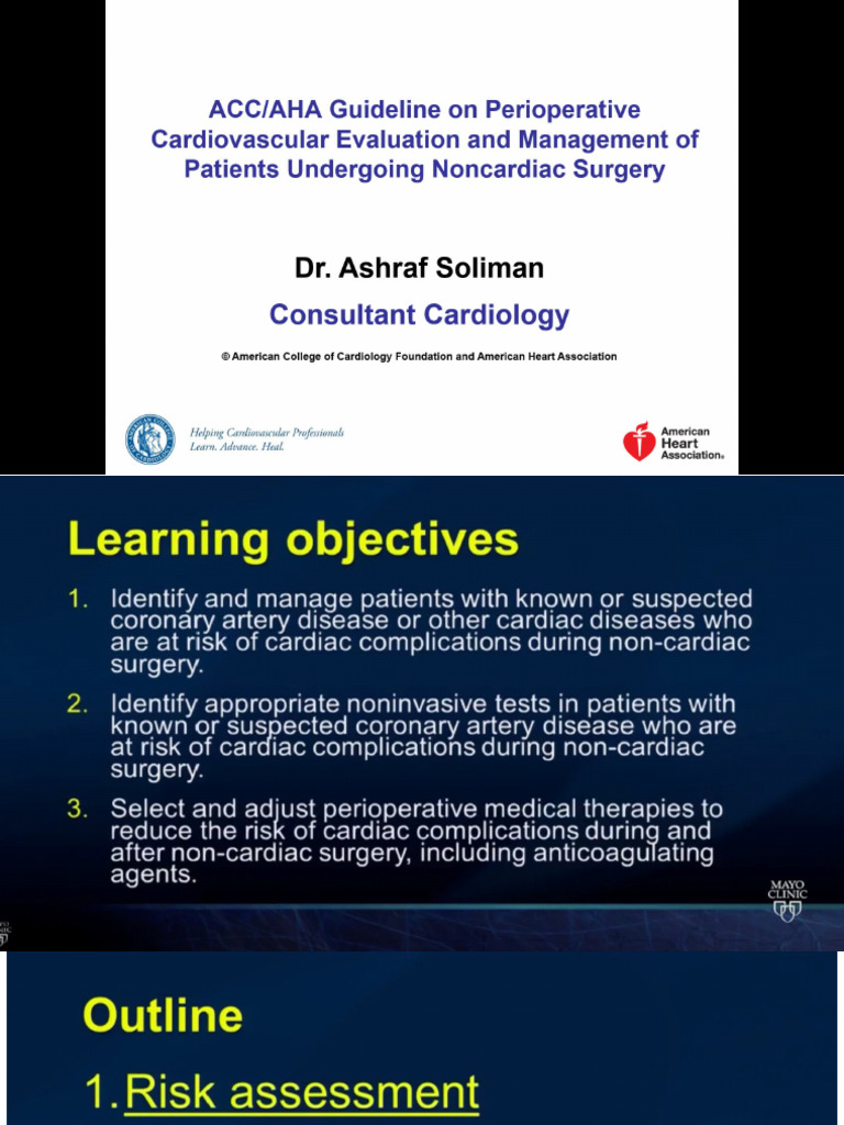 Perioperative Non Cardiac Surgery Guidelines | PDF