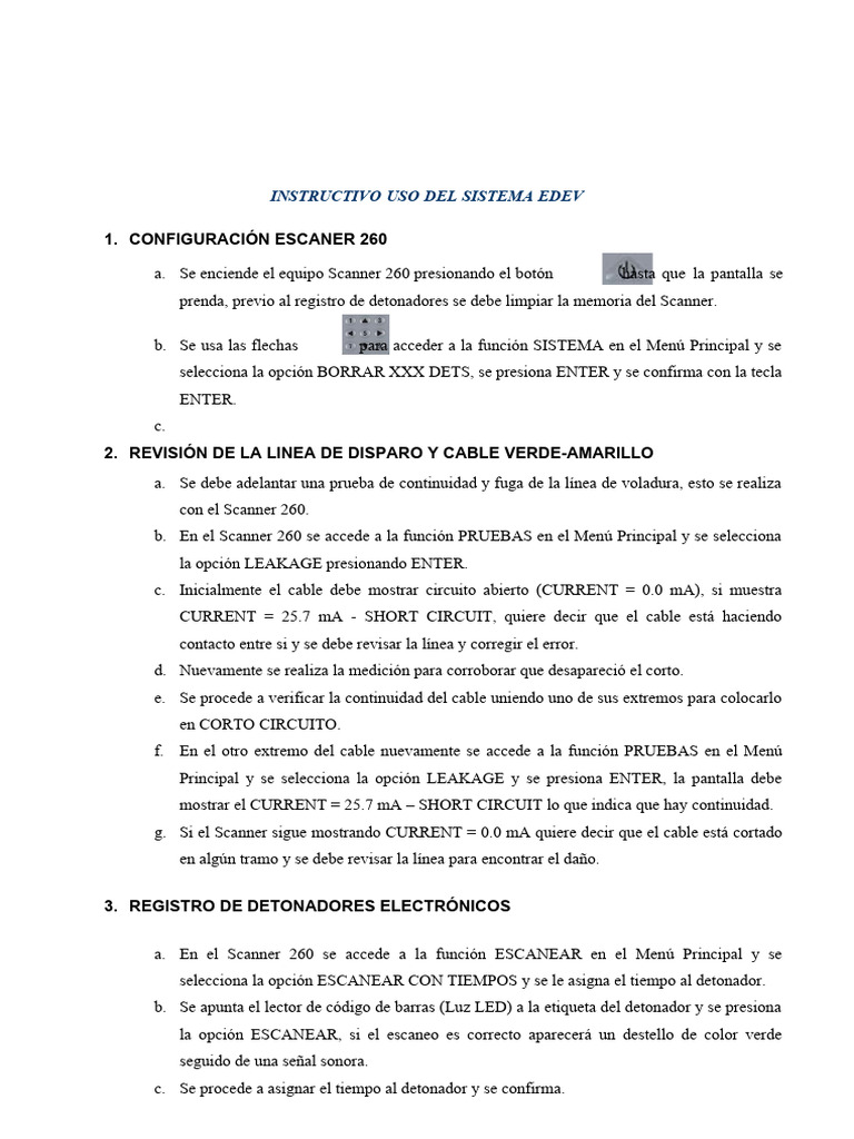 Uso Del Detonador Edev | PDF | Métodos y materiales de enseñanza ...