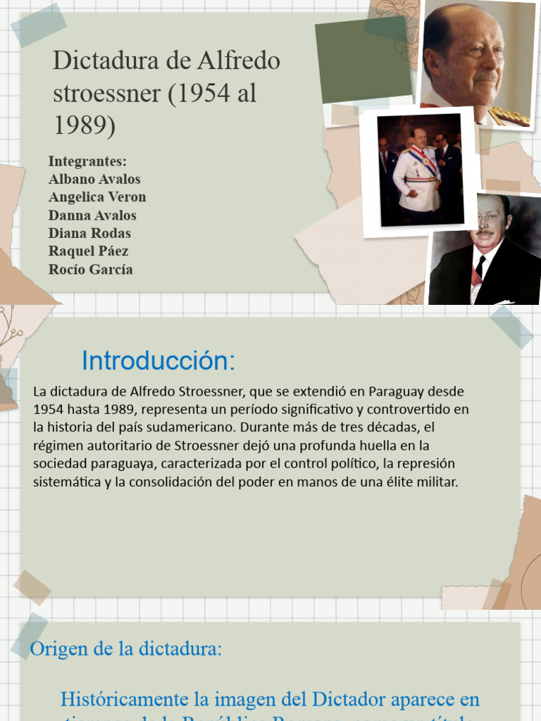 Dictadura de Stroessner en Paraguay (1954-1989) | PDF | Dictadura ...