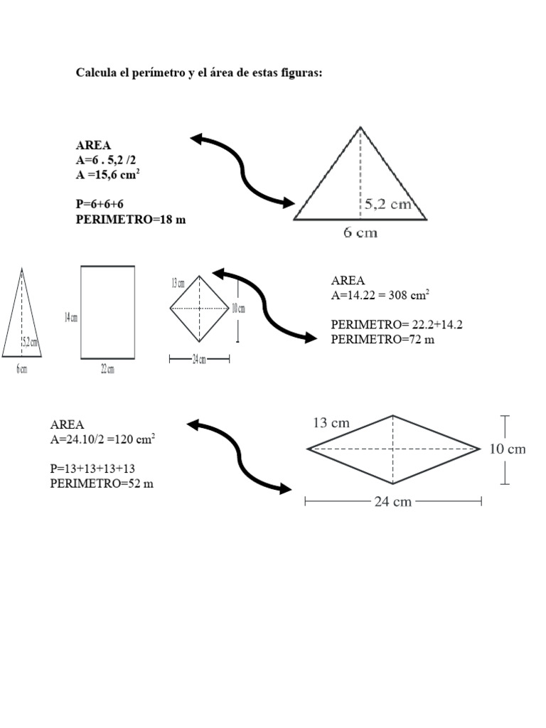 Cálculo de Áreas y Perímetros | PDF