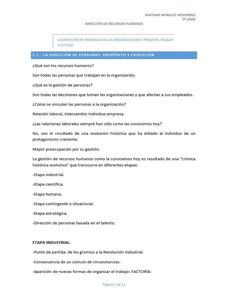 Tema 1 recursos humanos | PDF | Gestión de recursos humanos | Business