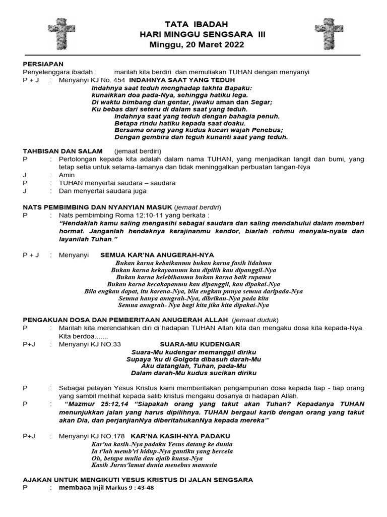 Tata Ibadah Minggu Sengsara | PDF