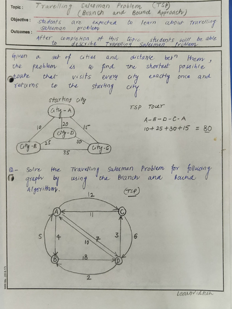 Travelling Salesman Problem | PDF | Graph Theory | Mathematical Relations