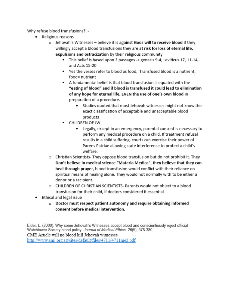 Debate On Blood Transfusions Paper | Download Free PDF | Blood ...