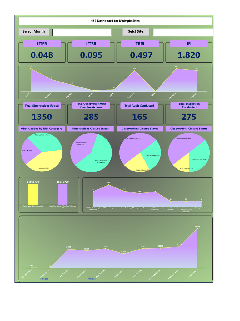 HSE Dashboard Metrics Overview | PDF | Working Conditions | Safety