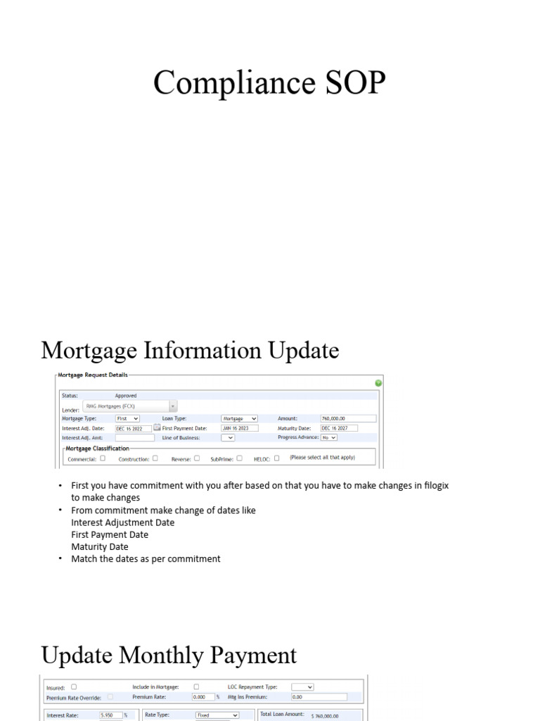 Mortgage Compliance SOP Guide | PDF | Business | Law
