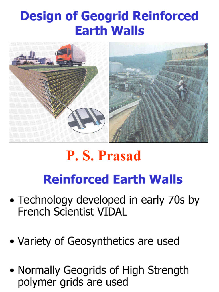 Geogrid Reinforced Earth Wall Design | PDF | Physical Sciences ...