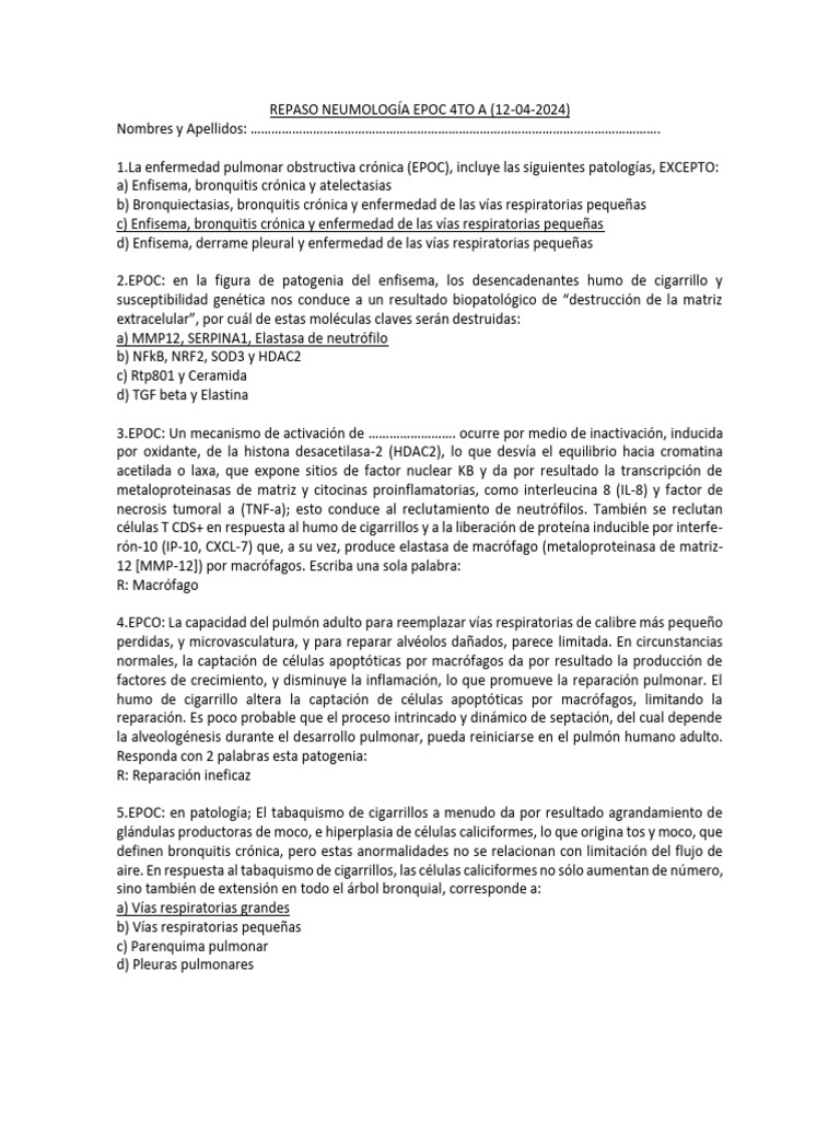 EPOC: Guía de Patologías y Tratamientos | PDF | Enfermedad pulmonar ...
