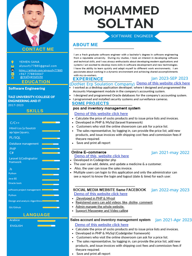 Software Engineer Portfolio & Projects | PDF | My Sql | Php