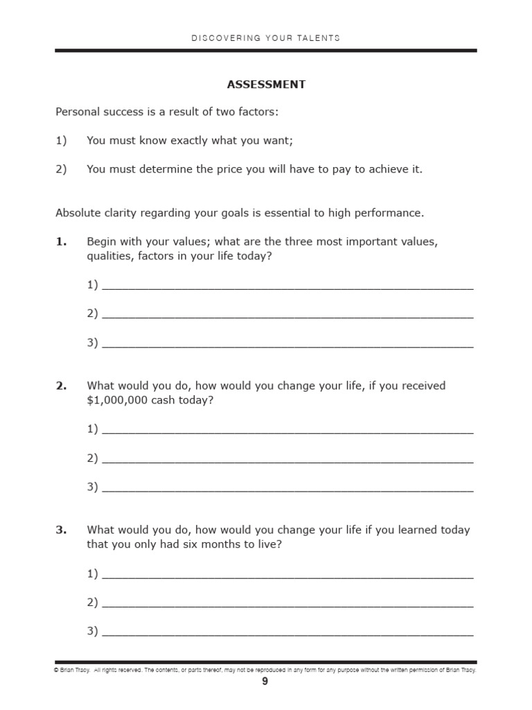 Assessment: Discovering Your Talents | PDF | Psychological Concepts ...