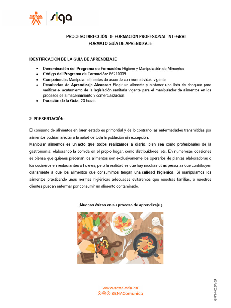 Guia de Aprendizaje | PDF | Alimentos | Agua