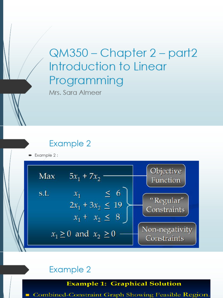Linear Programming Examples & Solutions | PDF | Teaching Methods & Materials | Science & Mathematics
