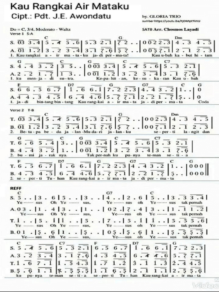 Kau Rangkai Air Mataku (SATB) | PDF