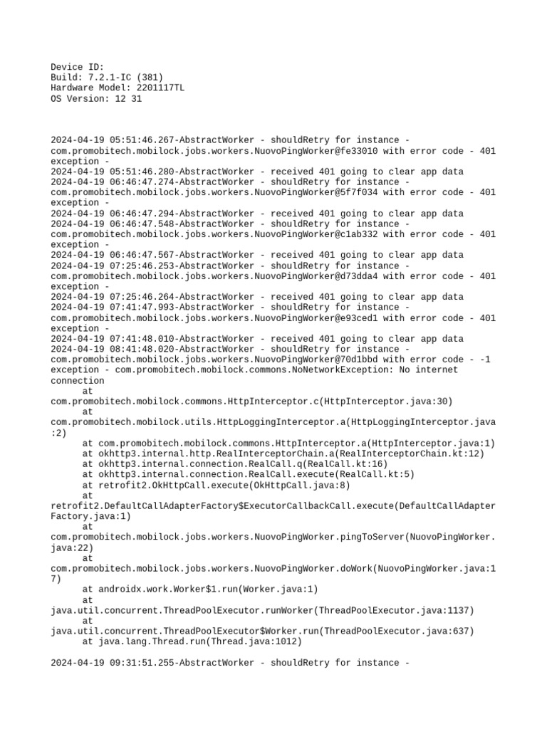 Nuovo Log1 | PDF | Java (Programming Language) | Android (Operating System)