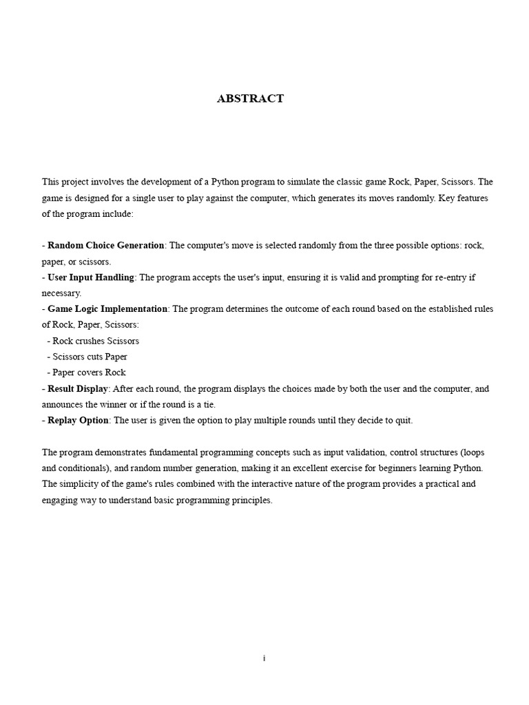 Rps Mini Project Final - Removed | PDF | Programming | Computer Program