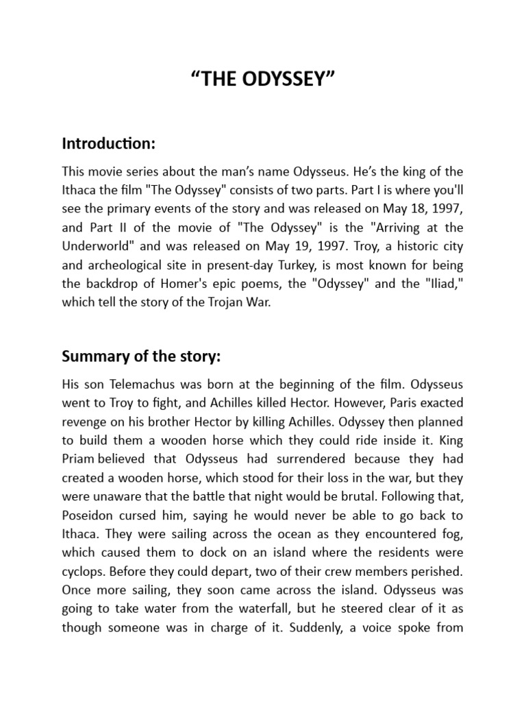 The Odyssey | PDF | Odyssey | Odysseus
