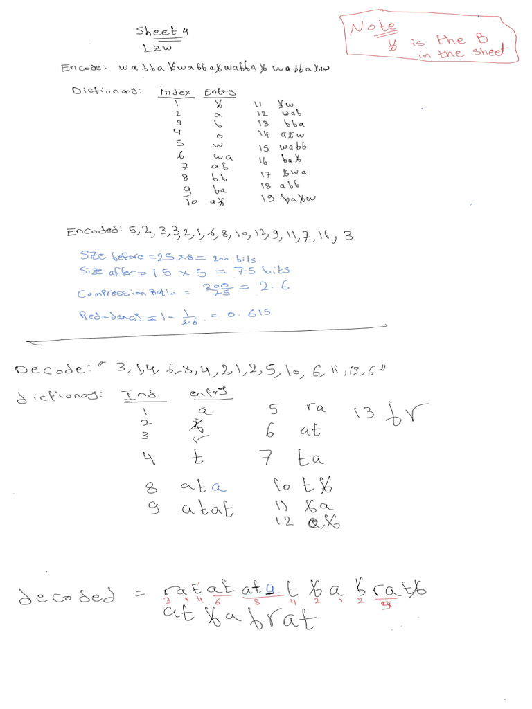 Data Compression Sheet 4 | PDF