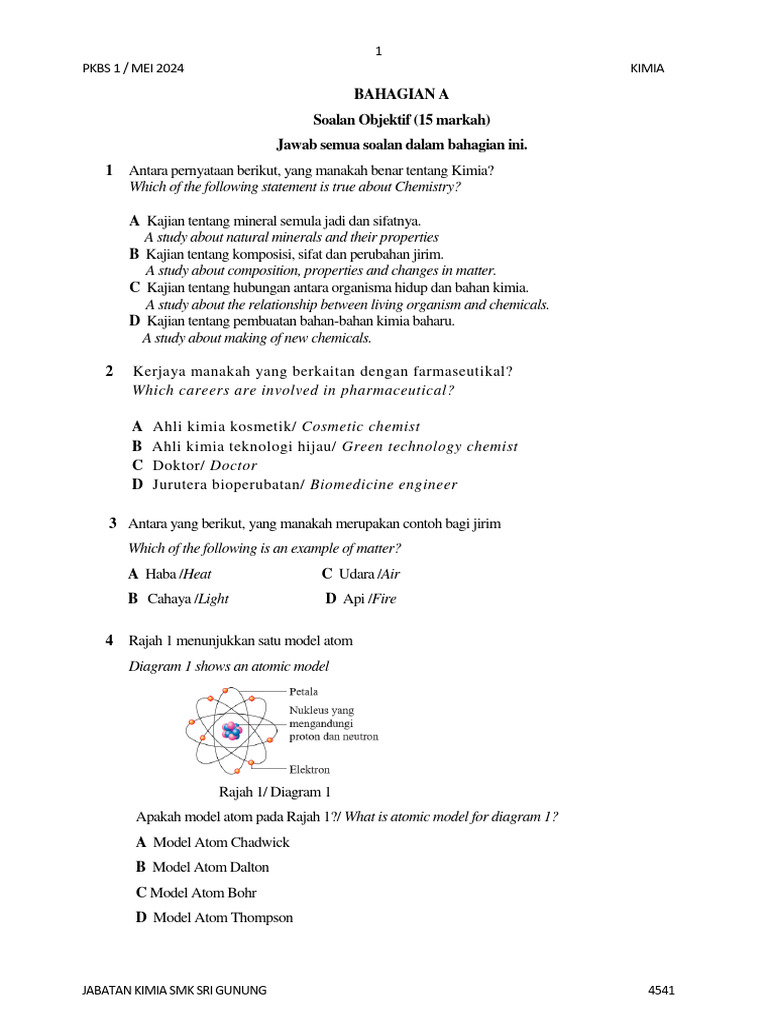 PKBS 1 Tingkatan 4 2024 | PDF