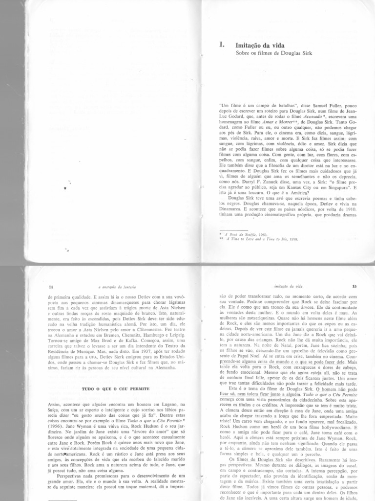 Fassbinder, Rainer Werner. Sobre Os Filmes de Douglas Sirk | PDF