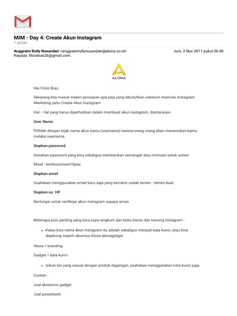 Create Akun Instagram | PDF