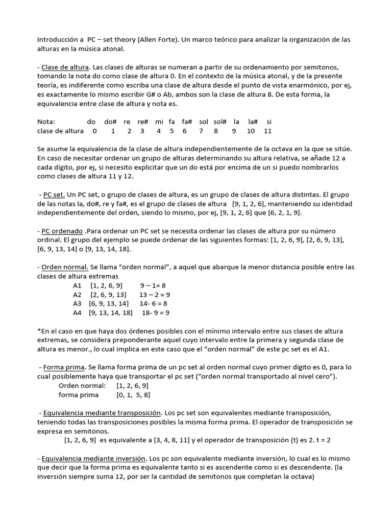 Introduccion A Pitch Class | PDF | Pitch (Música) | Elementos de la música