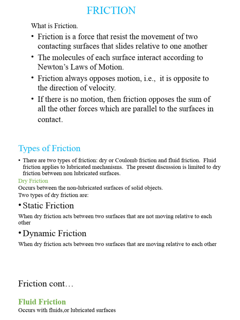 Friction 1 | PDF | Friction | Force