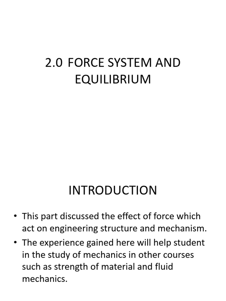 Force System and Equilibrium | PDF | Euclidean Vector | Force