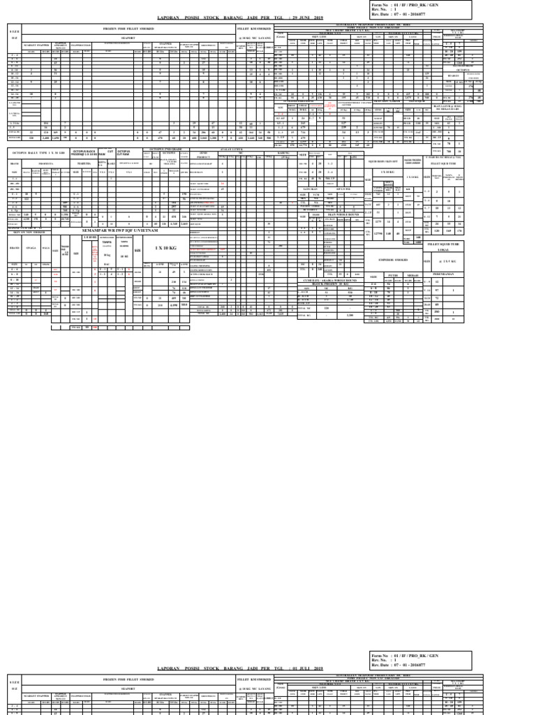1.laporan Stock Juli | PDF | Seafood | Fishing Industry