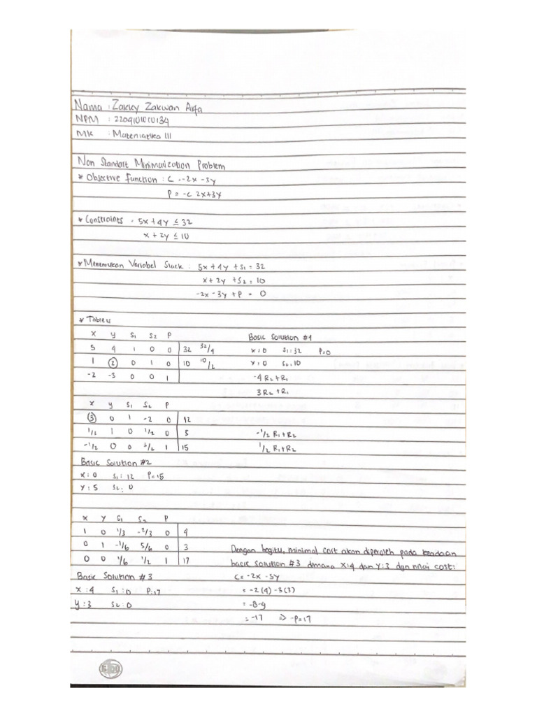 Zakky Zakwan Arfa - Matematika 3 - Tugas Ke 3 | PDF