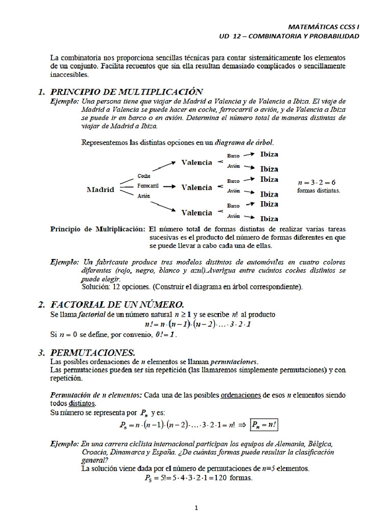 Combinatoria - Resumen | PDF | Tecnología