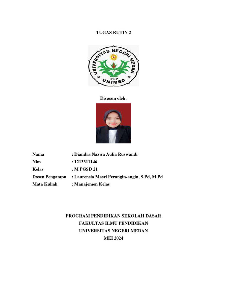 TR 2 - Manajemen Kelas - Diandra Nazwa Aulia - MPGSD 21 | PDF | Karier & Perkembangan ...