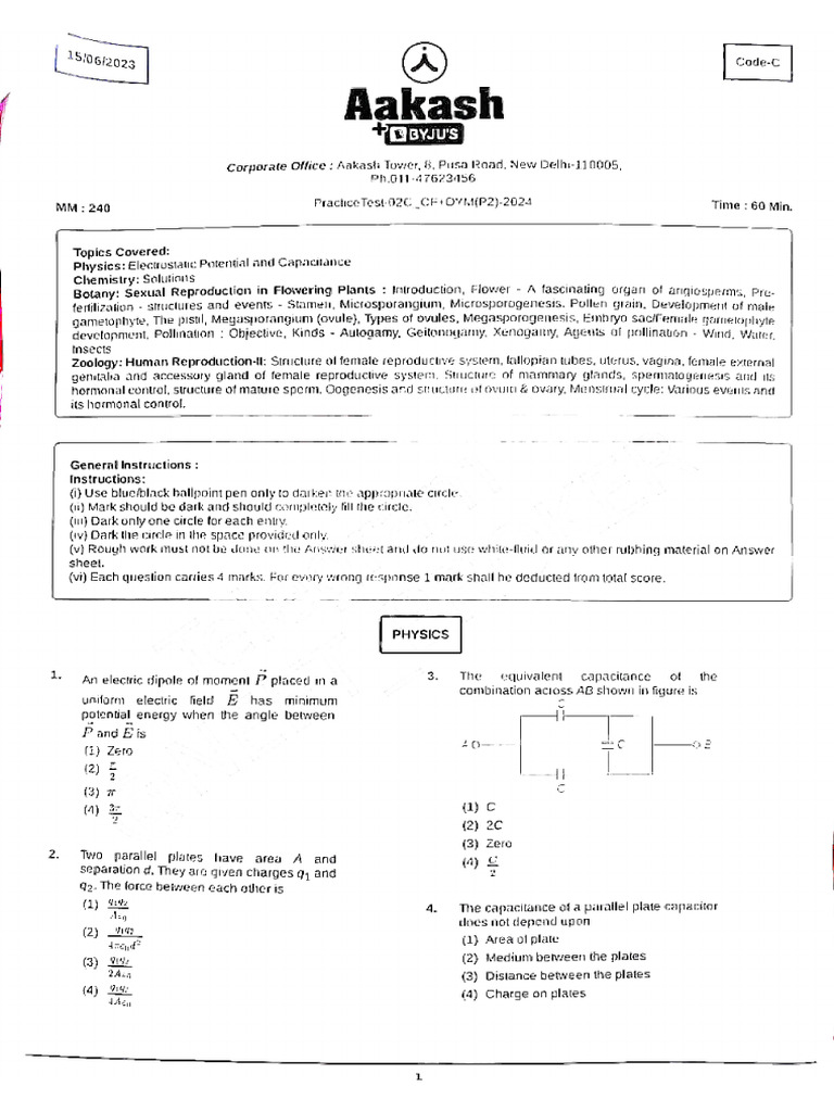 Aakash Oym PT - 02 | PDF