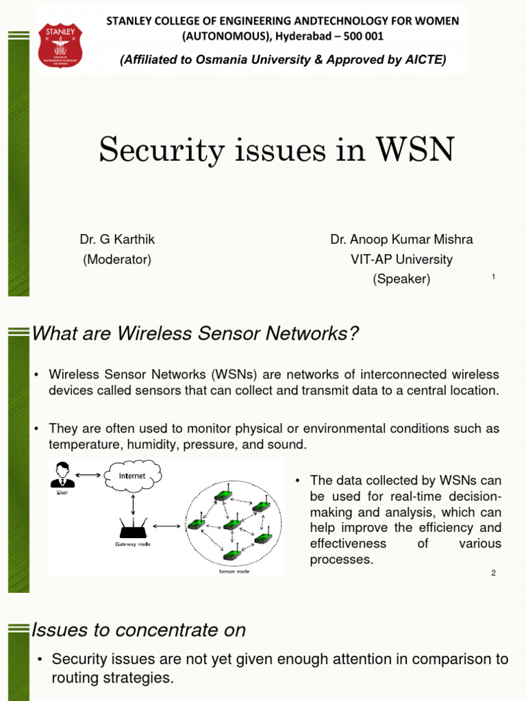 Security Issues in WSN by Dr. Anoop Kumar Mishra - Modified | PDF | Wireless Sensor Network ...