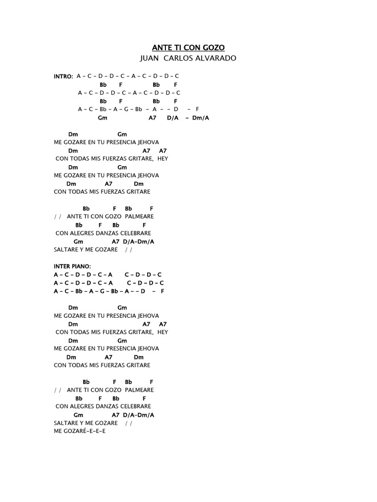 Ante Ti Con Gozo J.C.A. | PDF