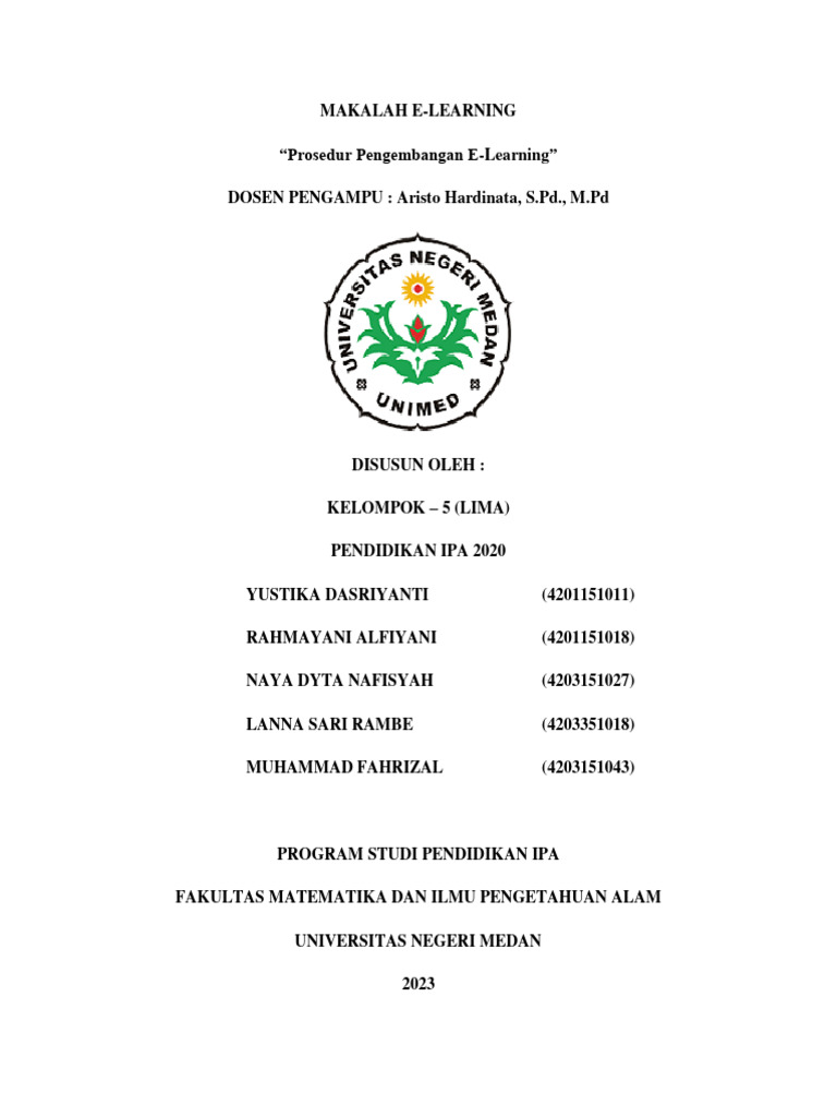 Makalah E-Learning Kel 5 | PDF