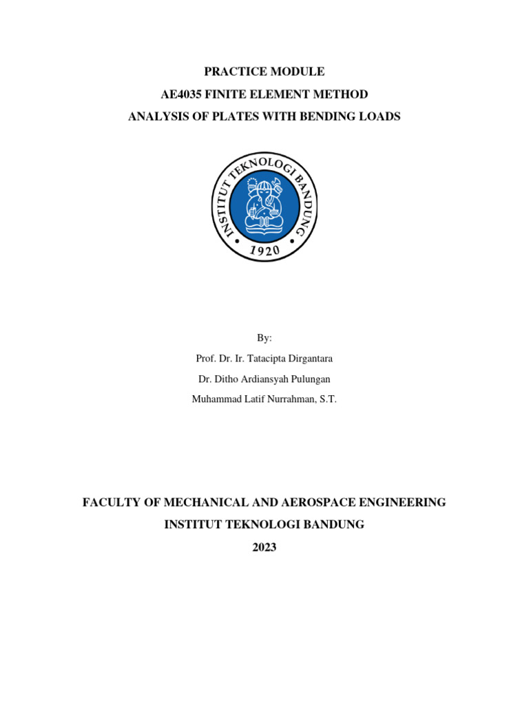 Module 5 - Analysis of Plate With Bending Loads - Full and Half Model | PDF | Young's Modulus ...