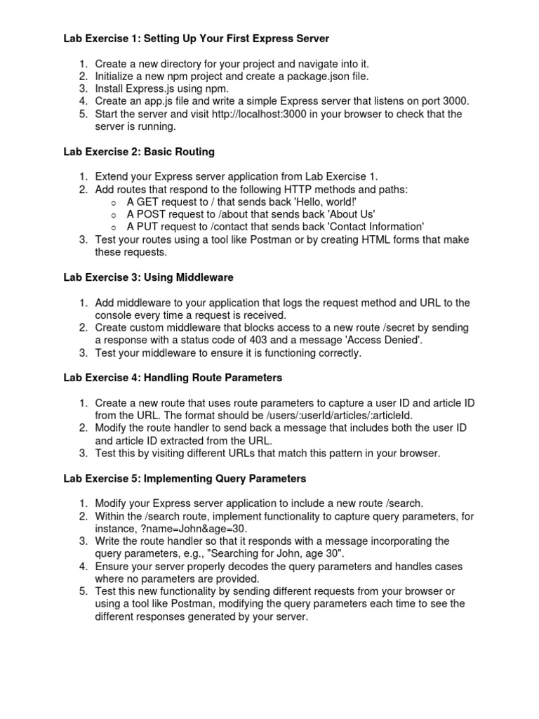 Express Basic Exercise | PDF