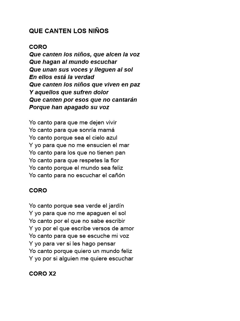 Que Canten Los Niños | PDF