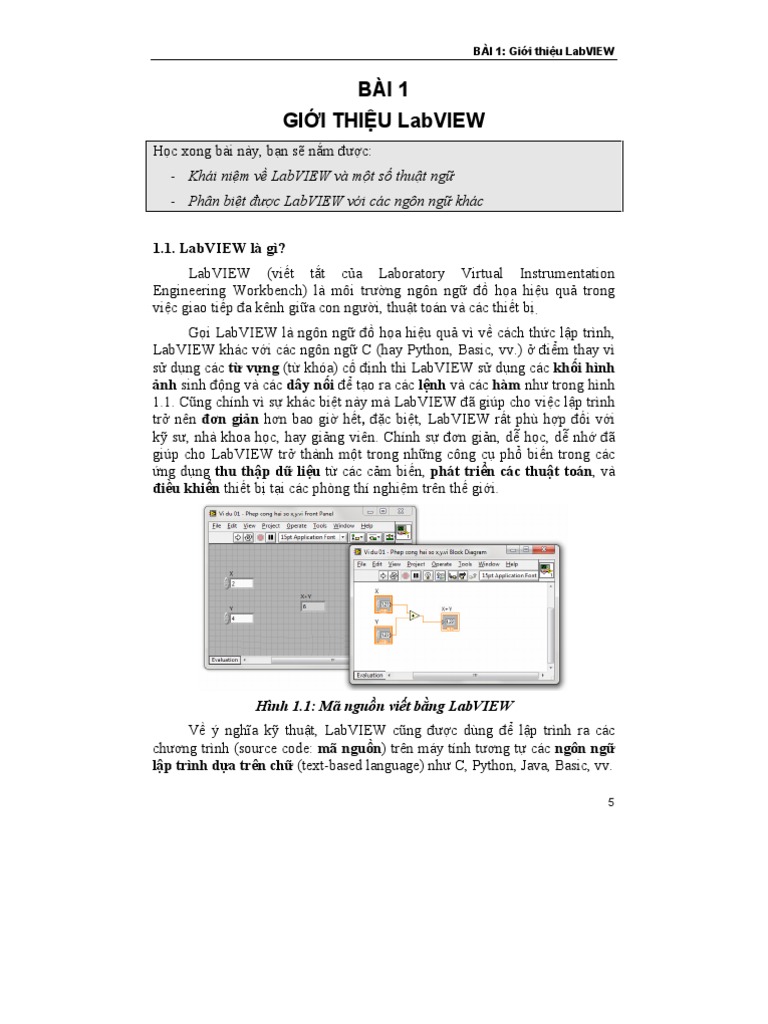 Sach LabVIEW - Bai 1 Gioi Thieu LabVIEW | PDF