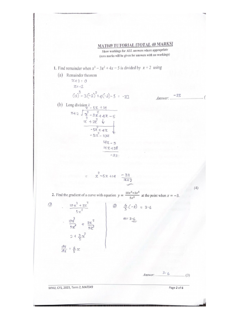 Maths Tutorial | Pdf